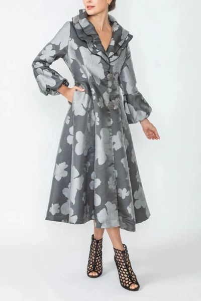 IC Collection Blossom Double Collar Long Jacket-IC-4764J | IC ...