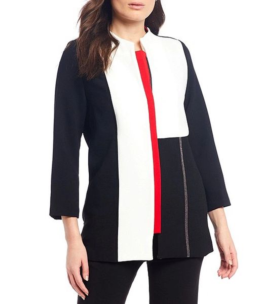 IC Collection Color Block Front Zip Jacket-IC-3481J | IC Collection ...