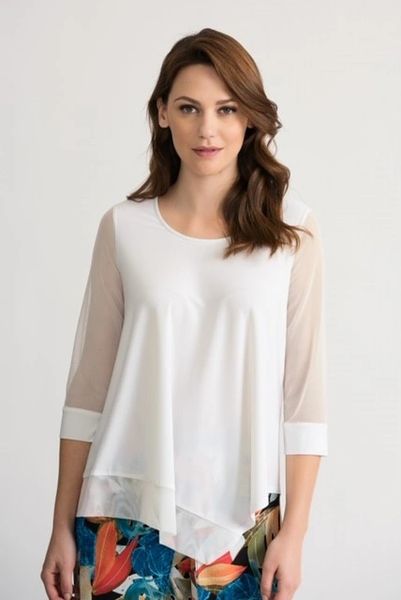 Joseph Ribkoff White Top-202383 | IC Collection | Unique Apparel