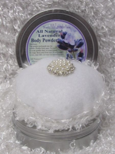 Lavender Body Powder with Poof