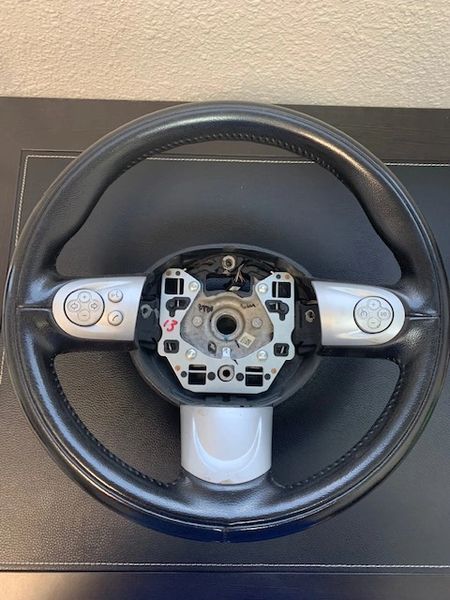 2007-2014 MINI COOPER STEERING WHEEL BLACK LEATHER W AUDIO CONTROLS ...