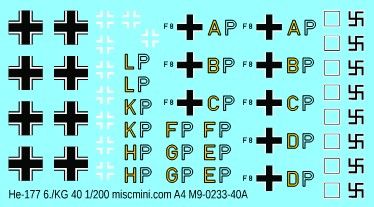 He-177 Greif, KG 40 and FKG 50 1/200 scale decals