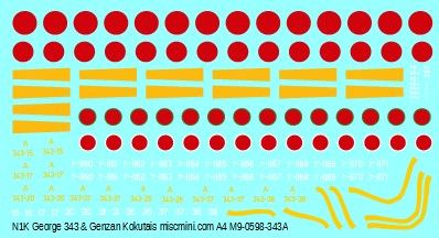 N1K Shiden/George, 343 and Genzan Naval Air Groups 1/200 scale decals