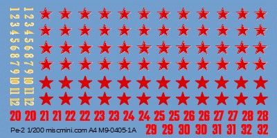 Pe-2 Soviet Air Force, 1/200 decals