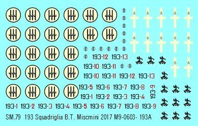 Savoia-Marchetti SM.79, 193 Squadriglia and 281 Squadriglia 1/200 decals