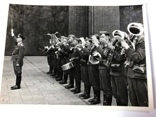 Original Third Reich Photograph - Luftwaffe Ceremony w/ band