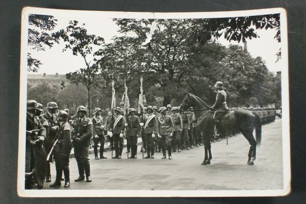 Original 3rd Reich Photograph - Superb! Soldiers on Parade w/ Standard ...