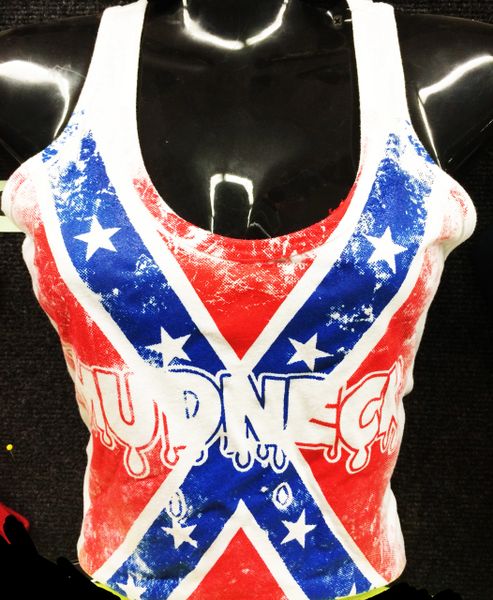 Rebel Confederate White Ladies Tank Top