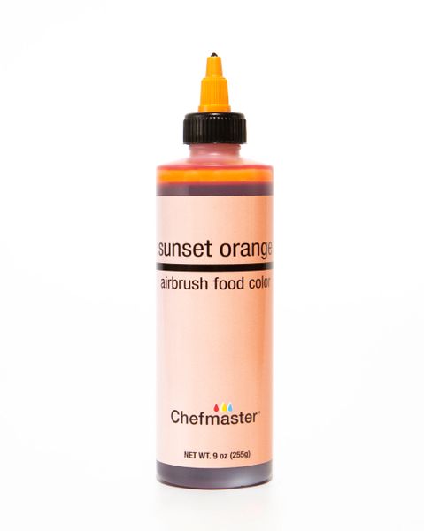 Chefmaster Airbrush Sunset Orange Food Coloring 9 oz Bottle