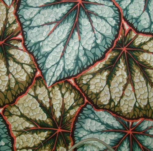 Kaffe Fassett Fabric: BEGONIA LEAVES; PJWF-18-NATURAL; sold in 1/2 yard ...