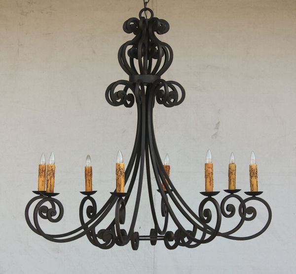 1371-8 Large Spanish Revival Style Wrought Iron Chandelier | Spanish ... 1371-8 Large Spanish Revival Style Wrought Iron Chandelier | Spanish ...