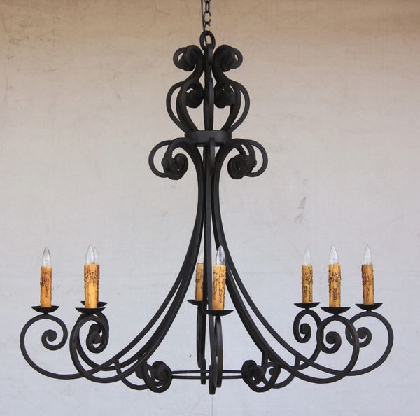 1371-8 Large Spanish Revival Style Wrought Iron Chandelier | Spanish ... 1371-8 Large Spanish Revival Style Wrought Iron Chandelier | Spanish ...