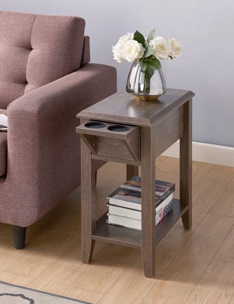 FC Design End Table with Two Cup Holder, One Drawer, and One Shelf in ...