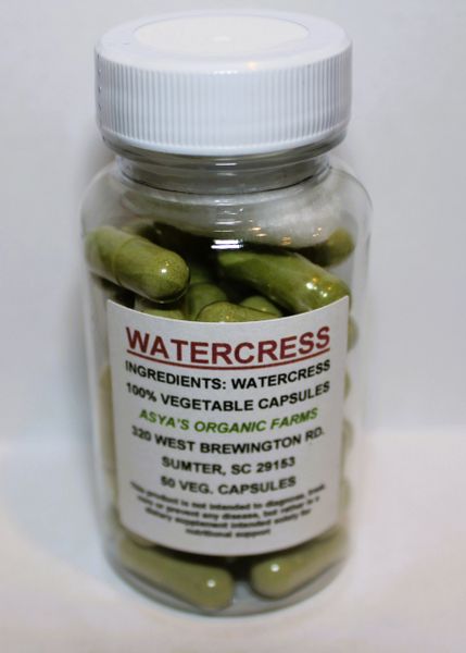 Organic Watercress 50 500mg Vegan Capsules + Free Shipping