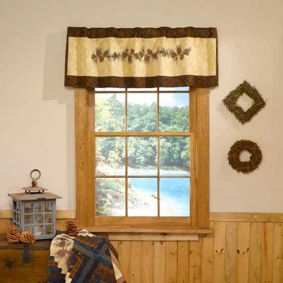 Cabin Raising Pine Cone (Valance) SKU: DSL-Q-660G-Valance (DSBR)