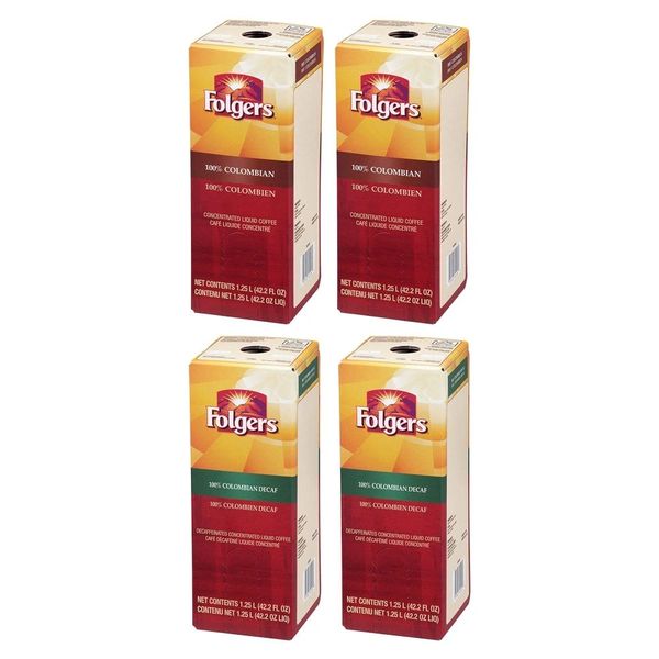 Folgers 1.25 Liter 100% Colombian (Two Boxes) & Folgers 1.25 Liter 100% ...
