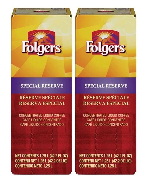 Folgers 1.25 Liter Special Reserve Liquid Coffee Concentrate (Two Boxes)