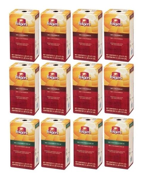 Folgers 2 Liter 100% Colombian (Eight Boxes) & Folgers 2 Liter 100% ...