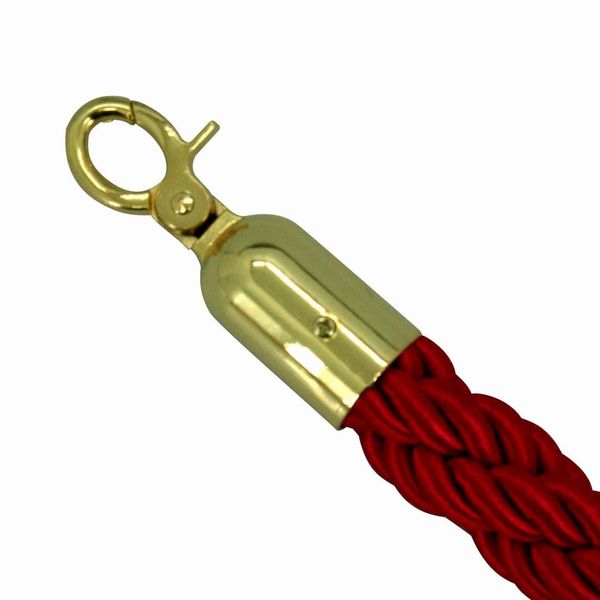 BARRIER ROPE -RED/BRASS 1.5M