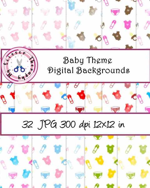 Baby Theme Backgrounds Instant Digital Download 1302