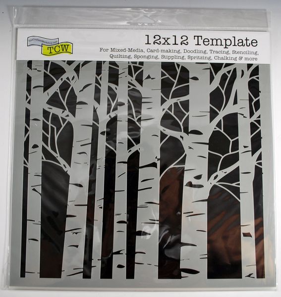 ST252 12 x 12 Aspen Trees Stencil