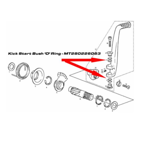GasGas Pro Kickstart Lever Busing O-ring MT280226063 Trials Trial ...