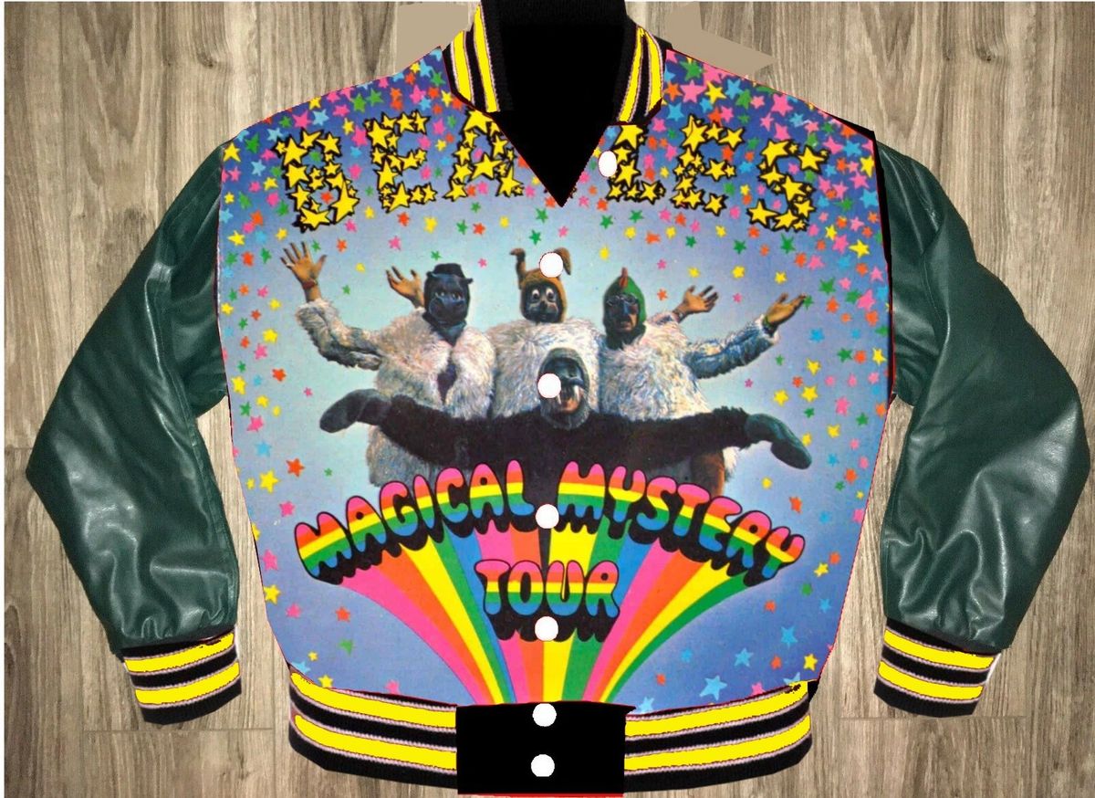Beatles Magical Mystery Tour sublimation varsity jacket with leather ...