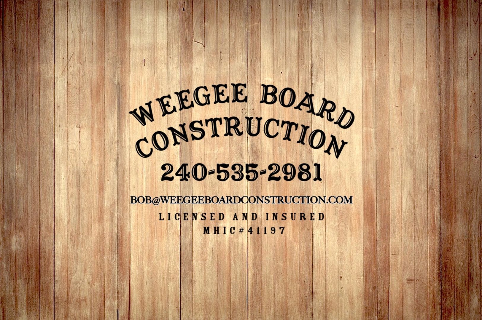 Weegee Board Construction