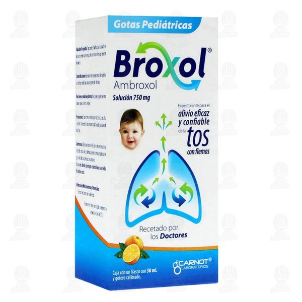 BROXOL SOL. GOTAS PEDIATRICAS 7.5 MG. CAJA C/FCO. 30 ML.