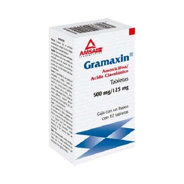 GRAMAXIN TAB. 500/125 MG. CAJA C/FCO. C/12