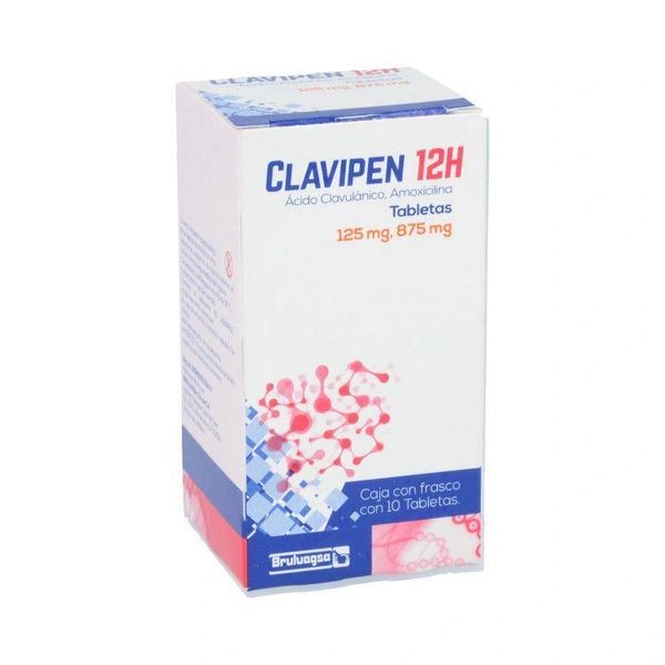 CLAVIPEN 12H TAB. 875/125 MG. CAJA C/FCO. C/10