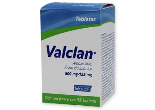 VALCLAN TAB. 500/125 MG. CAJA C/FCO. C/12