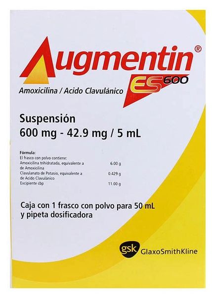AUGMENTIN ES 600 SUSP. 600/42.9 MG. CAJA C/FCO. C/PVO. P/50 ML.