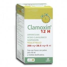 CLAMOXIN 12H SUSP. PED. 200/28.5 MG. CAJA C/FCO. C/PVO. P/40 ML.