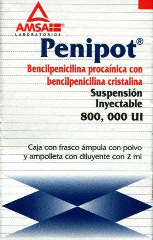 PENIPOT INY. 800,000 U. C/1 FCO. AMP. Y 2 ML.