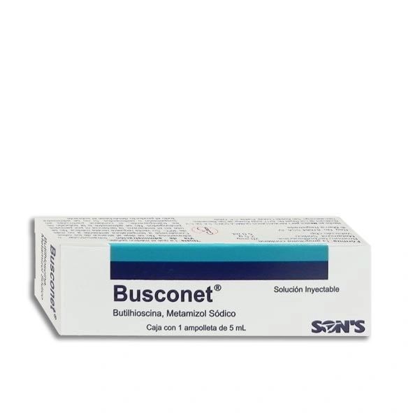 BUSCONET INY. 20 MG./2.5 G. CAJA C/1 AMP. C/5 ML.