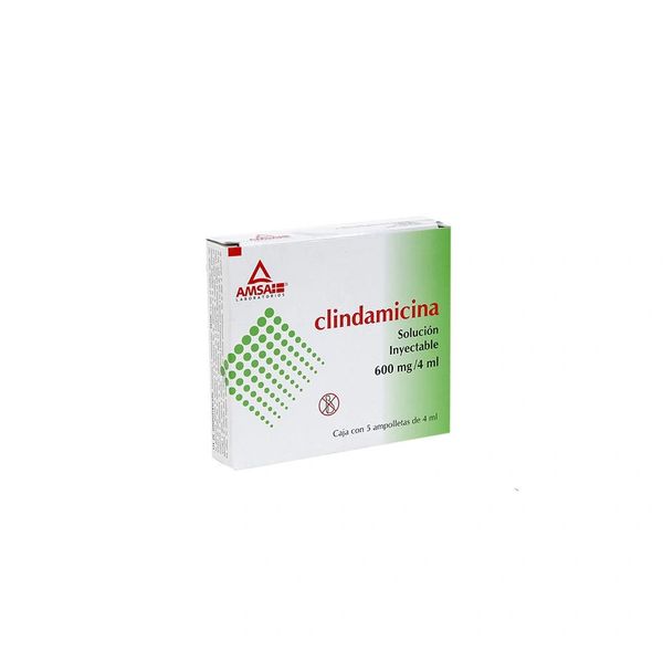CLINDAMICINA INY. 600 MG. CAJA C/5 AMP. C/4 ML.