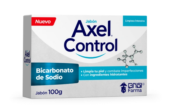 JABON AXEL CONTROL BICARBONATO DE SODIO CAJA C/BARRA C/100 G.