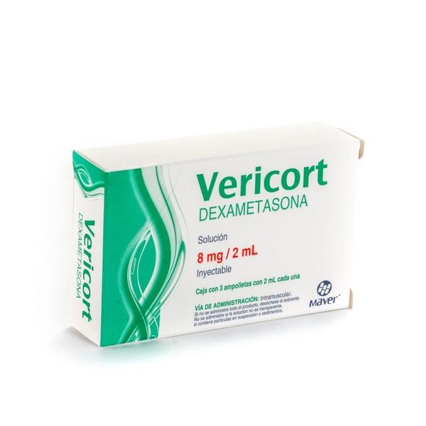 VERICORT INY. 8 MG. C/3 AMP. C/2 ML. LABORATORIO MAVER P. NETO