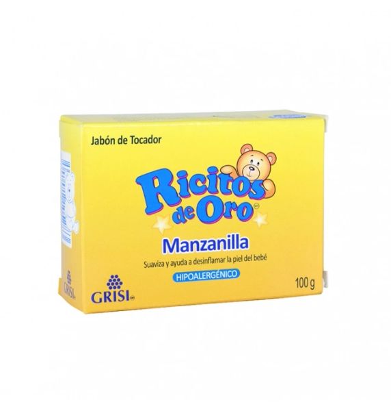 JABON RICITOS DE ORO MANZANILLA CAJA C/BARRA C/100 G.