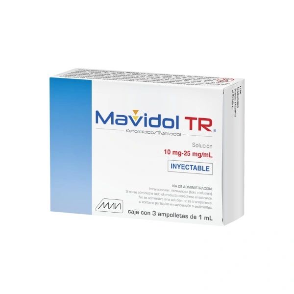 MAVIDOL TR INY. 10/25 MG. CAJA C/3 AMP. C/1 ML.