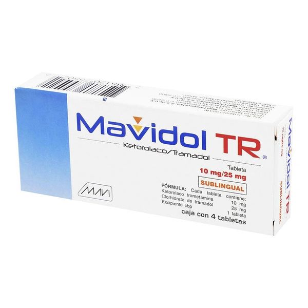 MAVIDOL TR TAB. 10/25 MG. CAJA C/4