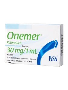 ONEMER INY. 30 MG. CAJA C/3 AMP. C/1 ML.