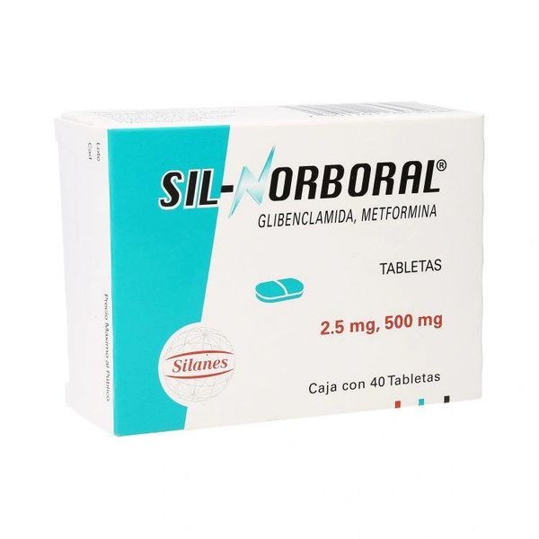 SIL-NORBORAL TAB. 500/2.5 MG. CAJA C/40
