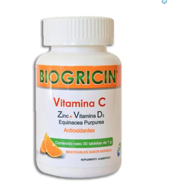 BIOGRICIN TAB. MASTICABLES DE 1 G. C/U FCO. C/30