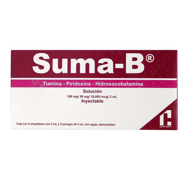 SUMA-B INY. CAJA C/5 AMP. C/2 ML. Y 5 JERINGAS 3ML. C/AGUJA