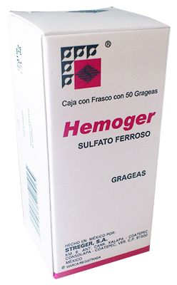 HEMOGER TAB. CAJA C/FCO. C/50 (SULFATO FERROSO)