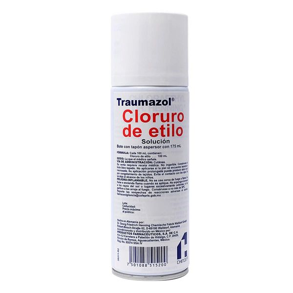 TRAUMAZOL CLORURO DE ETILO SOL. BOTE C/BOTON ASPERSOR C/175 ML ...
