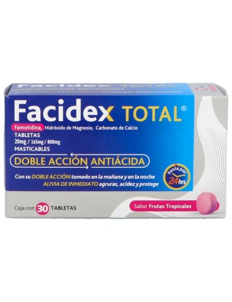 FACIDEX TOTAL TAB. MAST. 20 MG. CAJA C/30 FRUTAS TROPICALES