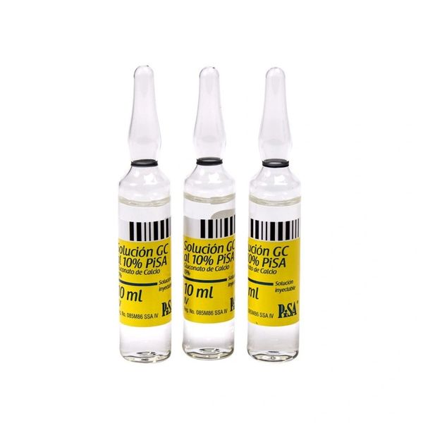 GLUCONATO CALCIO INY. 10% CAJA C/100 AMP. C/10 ML.